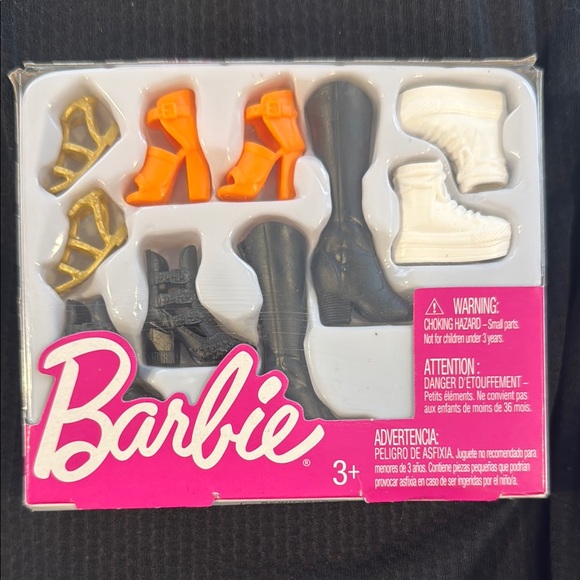 Barbie | Toys | Barbie Fashion Shoe Collection Orange Black White Gold ...